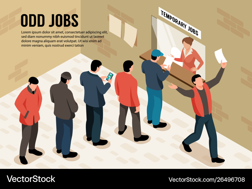 Odd jobs horizontal Royalty Free Vector Image - VectorStock