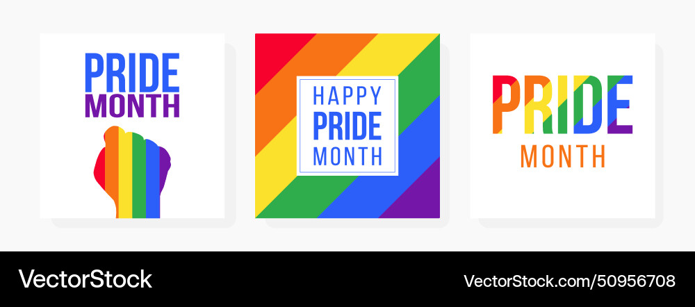 Pride month banner set Royalty Free Vector Image