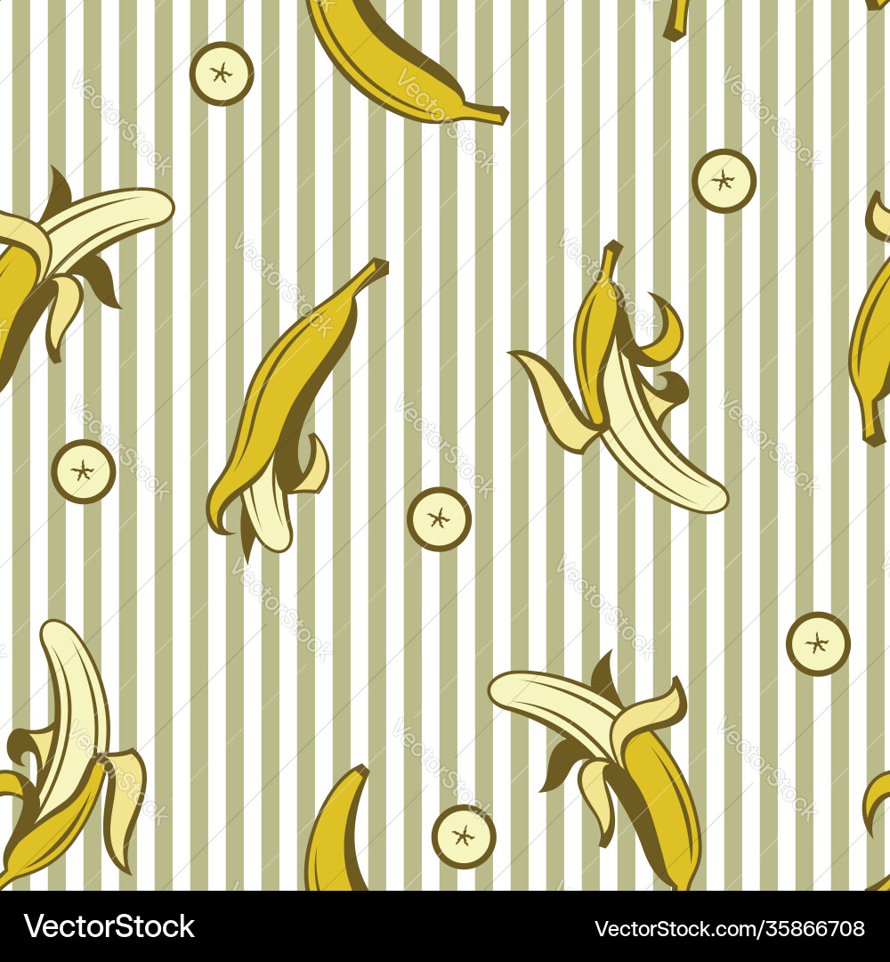 Seamless banana pattern Royalty Free Vector Image
