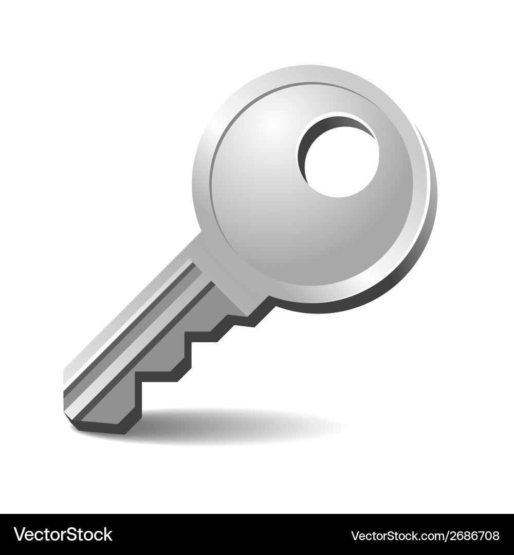 Silver key Royalty Free Vector Image - VectorStock