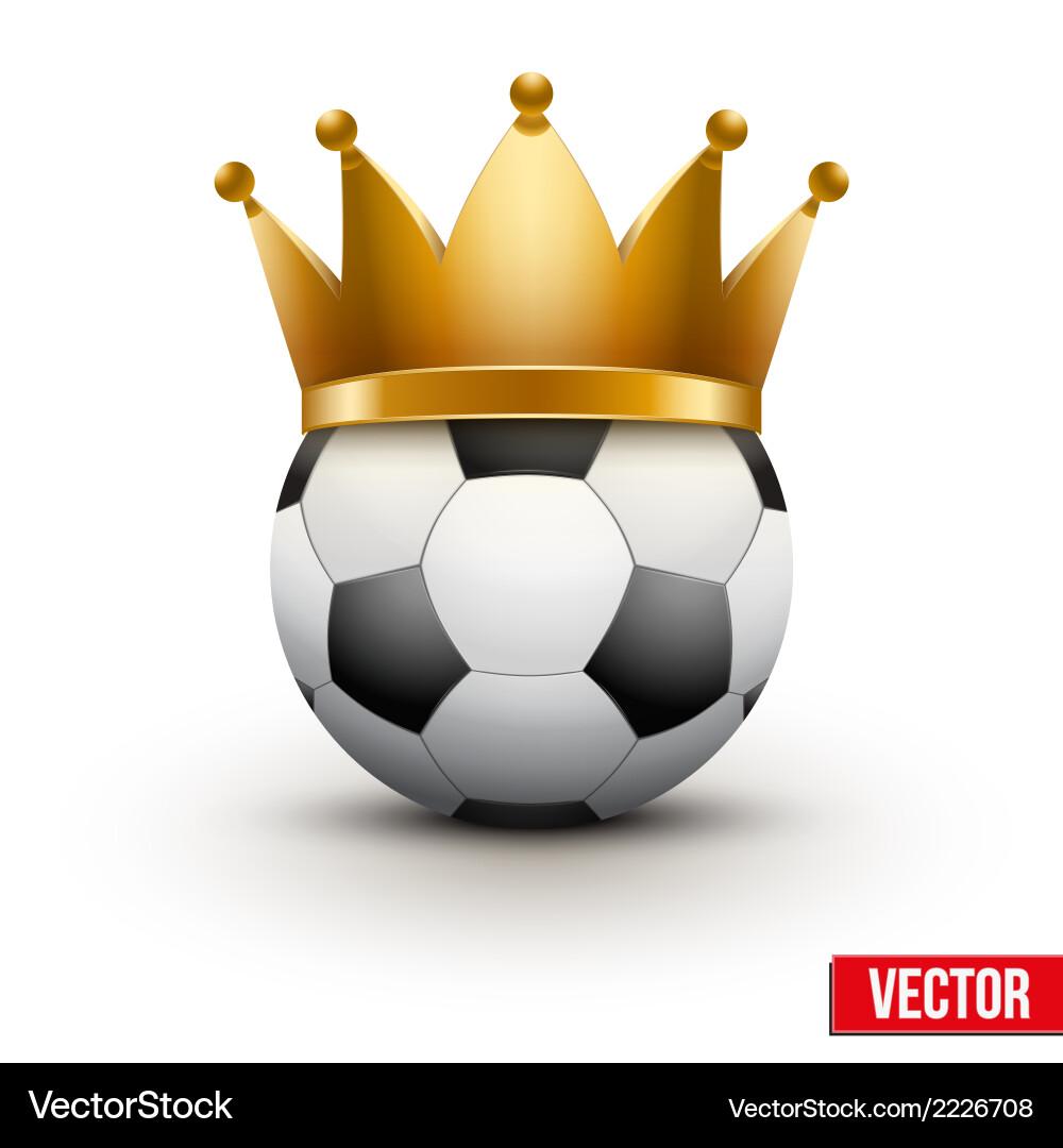 Soccer ball with royal crown Royalty Free Vector Image