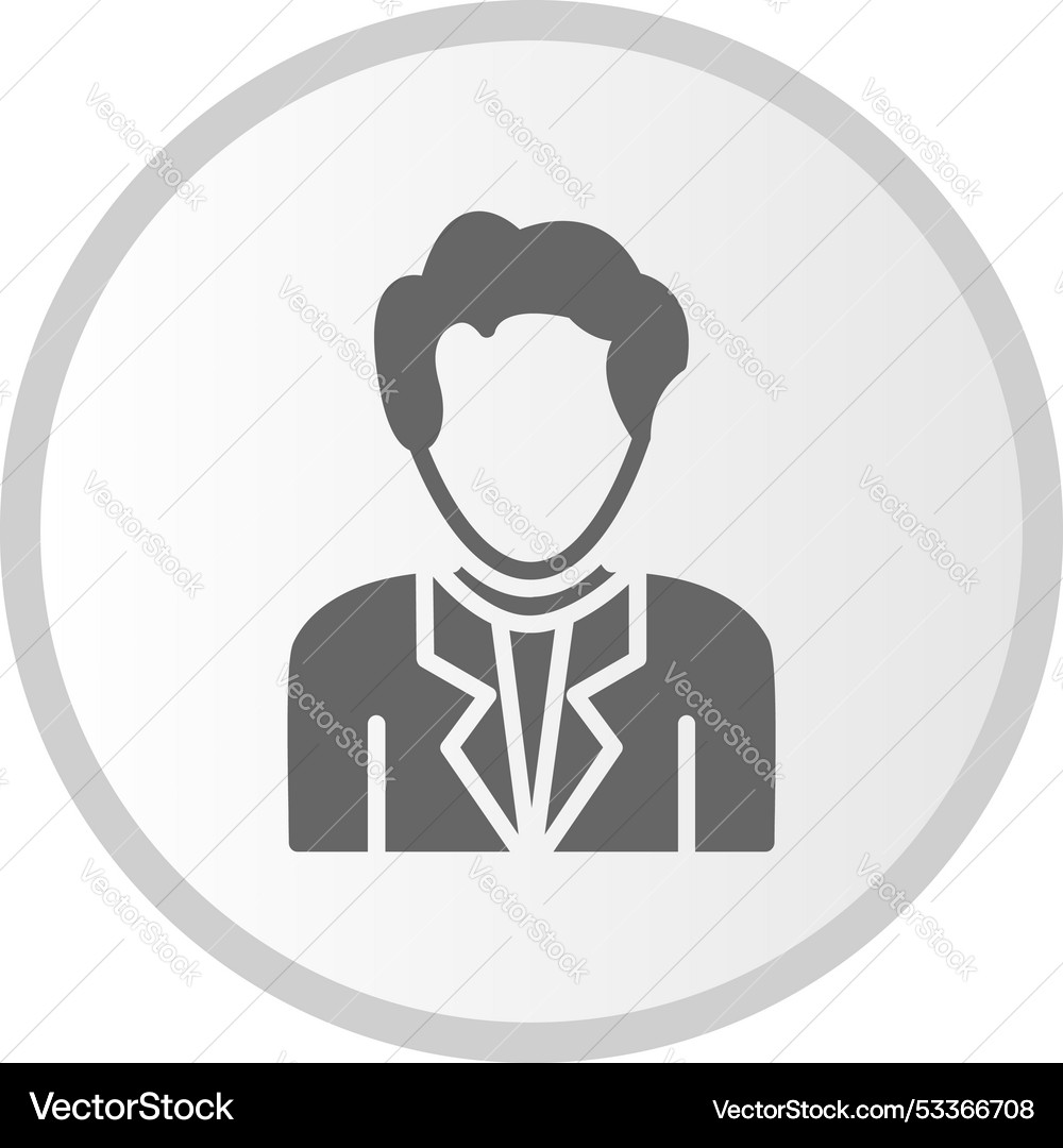 User glyph circle grey icon Royalty Free Vector Image