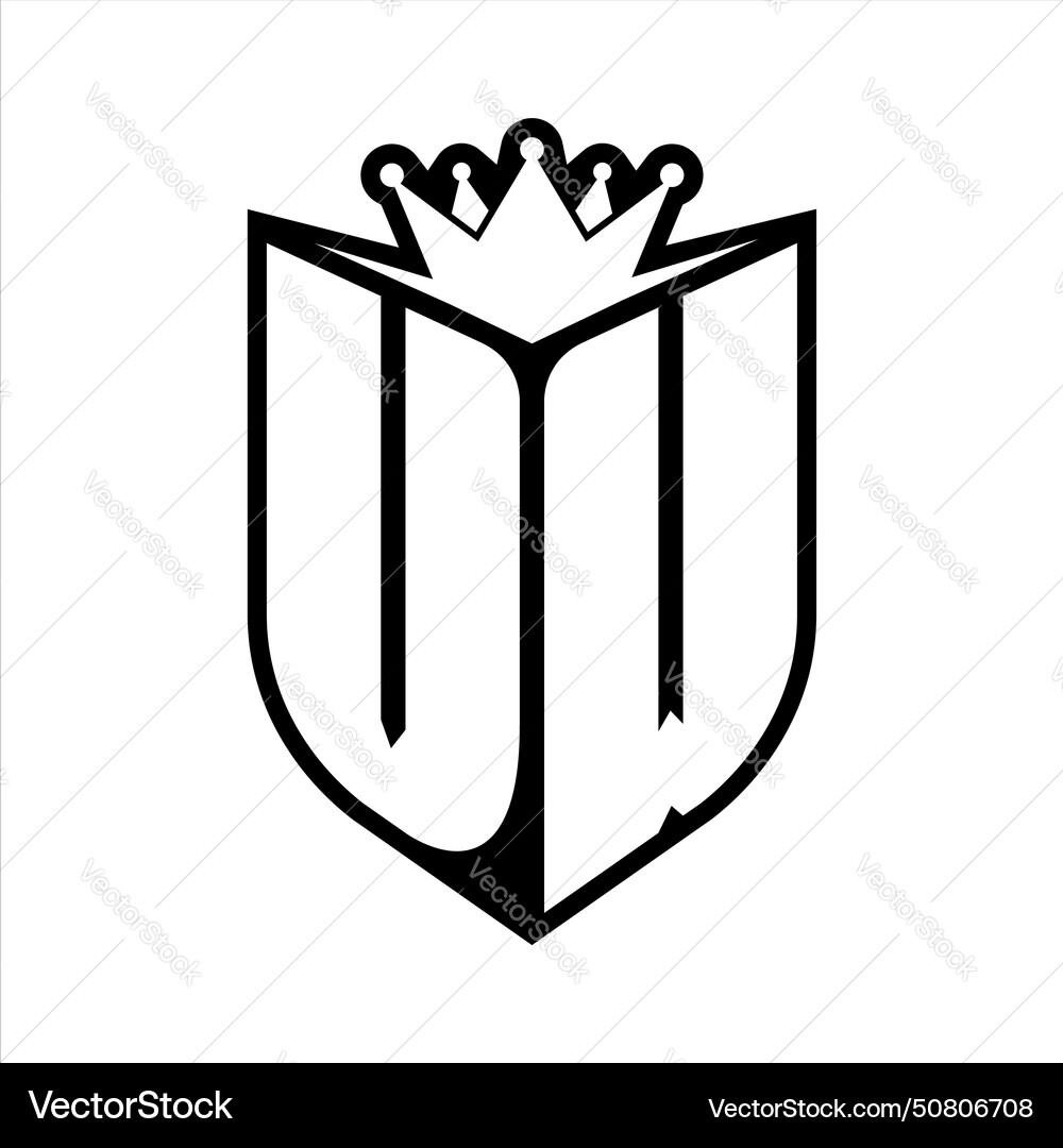 Vw letter bold monogram with shield shape Vector Image