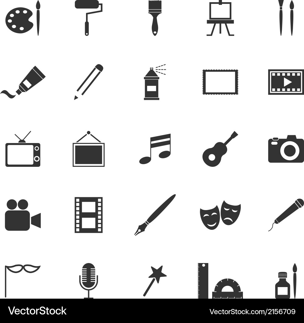 Art icons on white background Royalty Free Vector Image