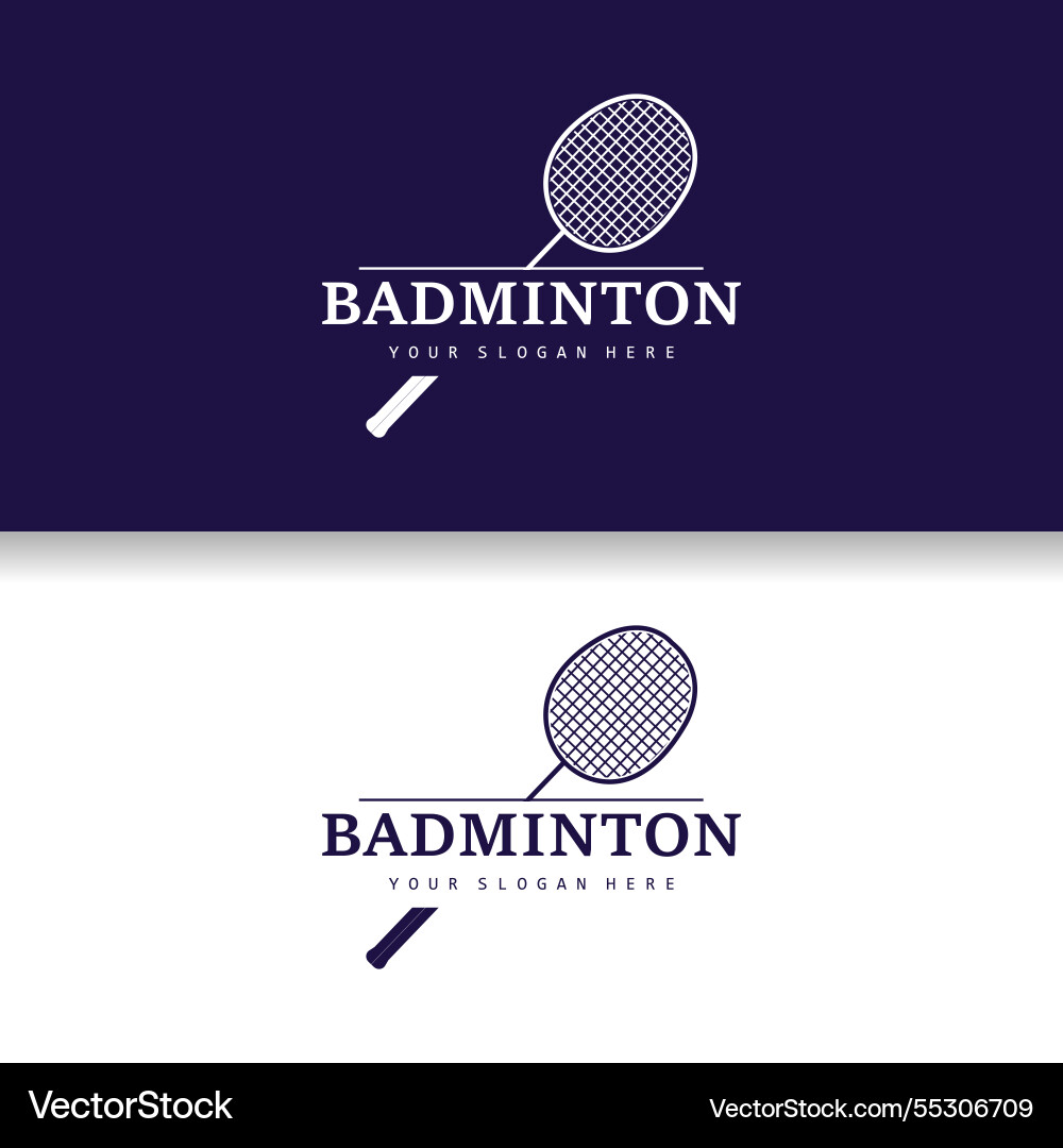 Badminton logo simple badminton racket design Vector Image
