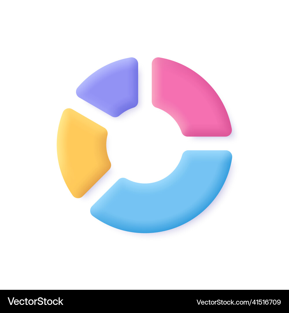 Circle diagram four parts pie chart business Vector Image