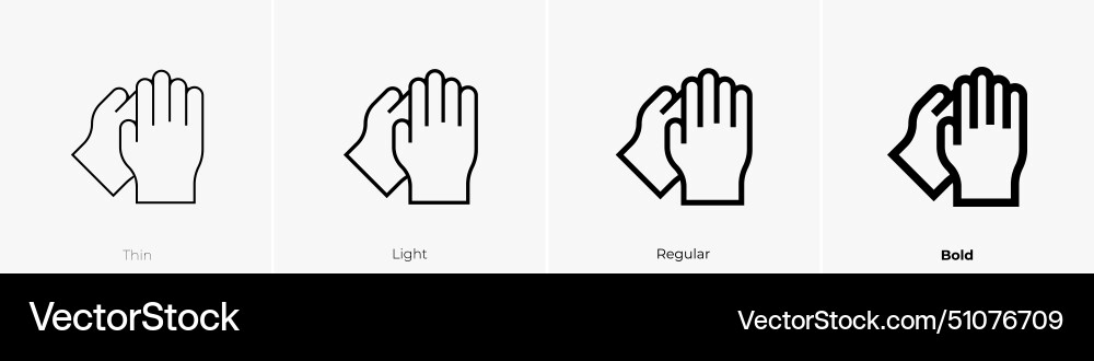 Clap icon thin light regular and bold style Vector Image