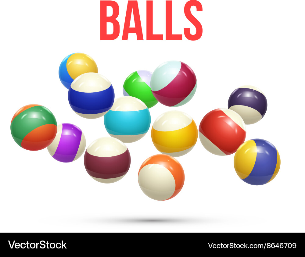 Colorful striped balls 3d spheres isolated Vector Image