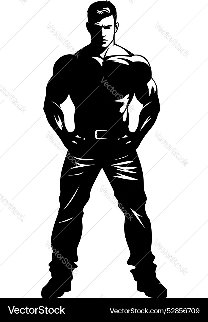 Flexforce iconic muscle emblem design power jeans Vector Image