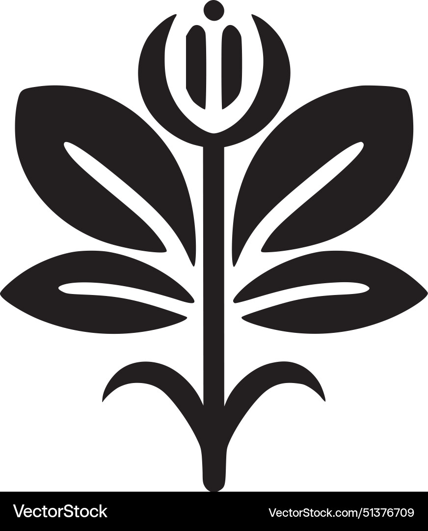 Flower - black and white Royalty Free Vector Image