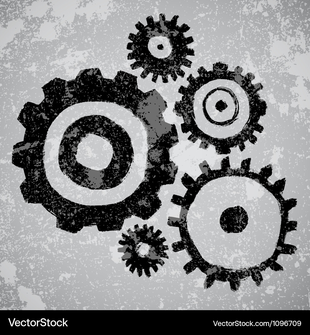 Grunge Gears Abstract Background Royalty Free Vector Image