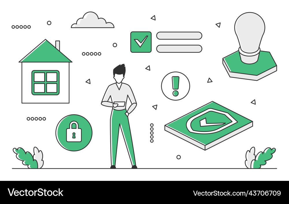 Home security hardware system Royalty Free Vector Image
