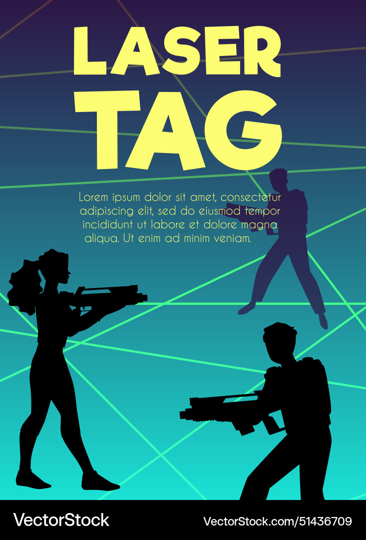 Laser tag players with gun playing in game Vector Image