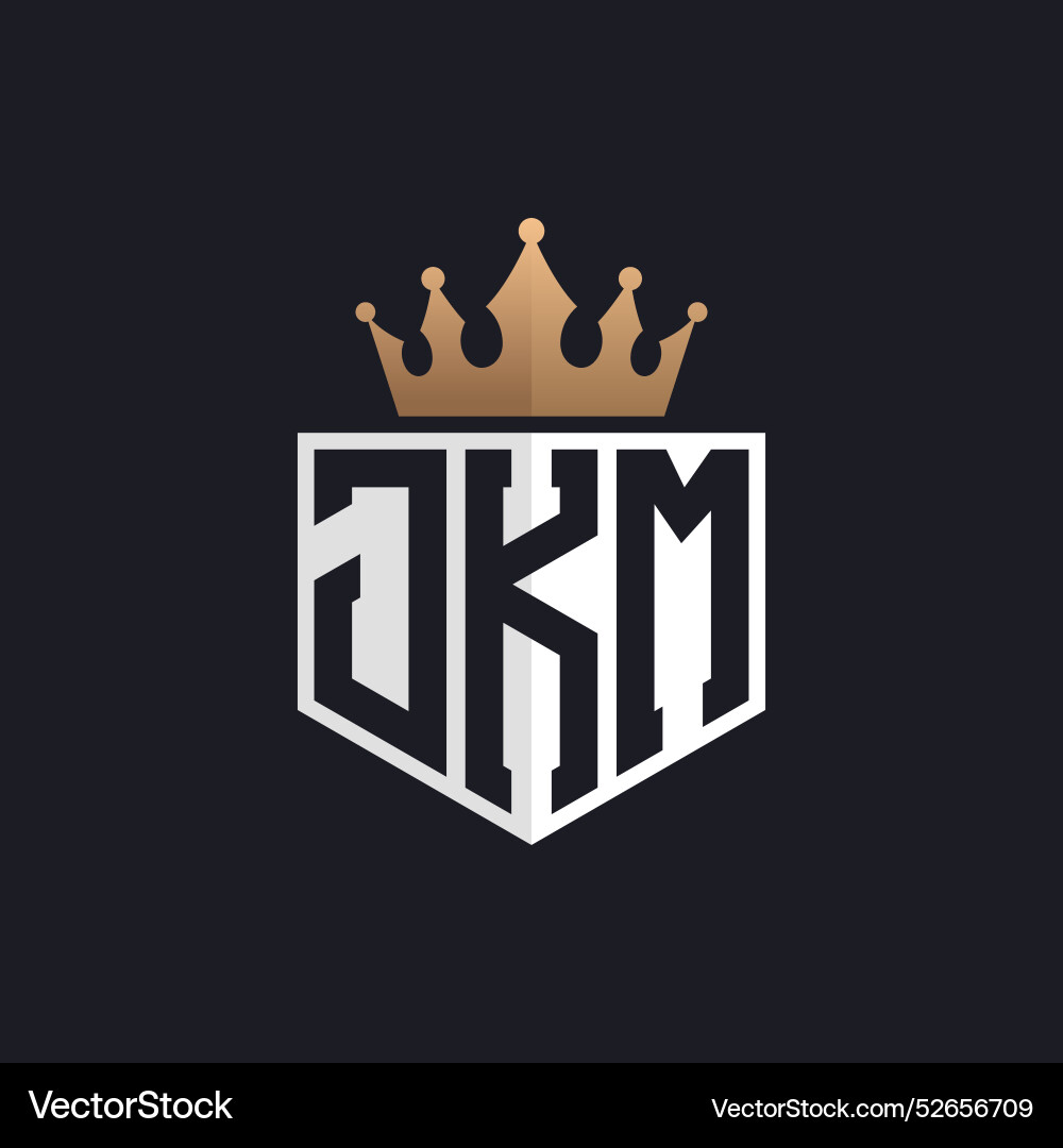 Luxury jkm logo with crown elegant initials Vector Image