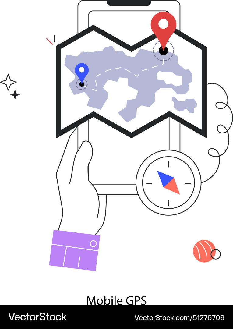 Mobile gps Royalty Free Vector Image - VectorStock