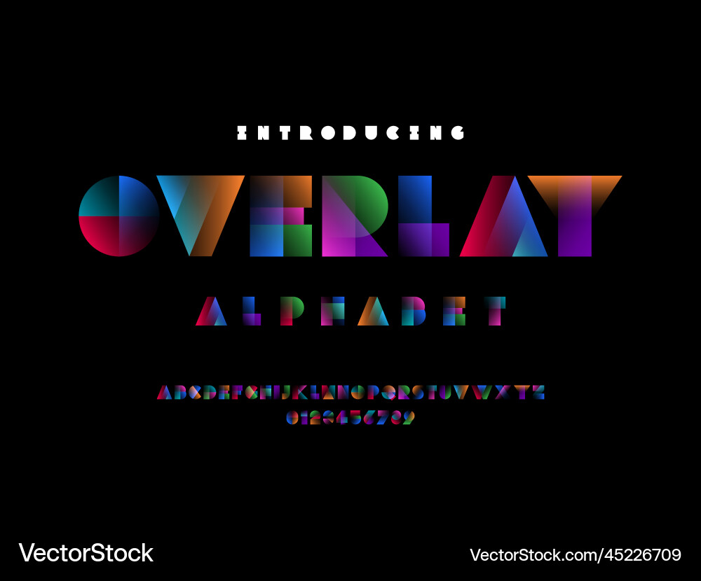 Overlay font Royalty Free Vector Image - VectorStock