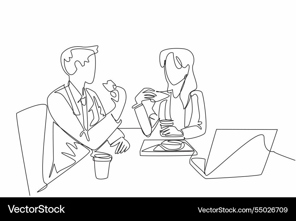 Single one line drawing businessman Royalty Free Vector