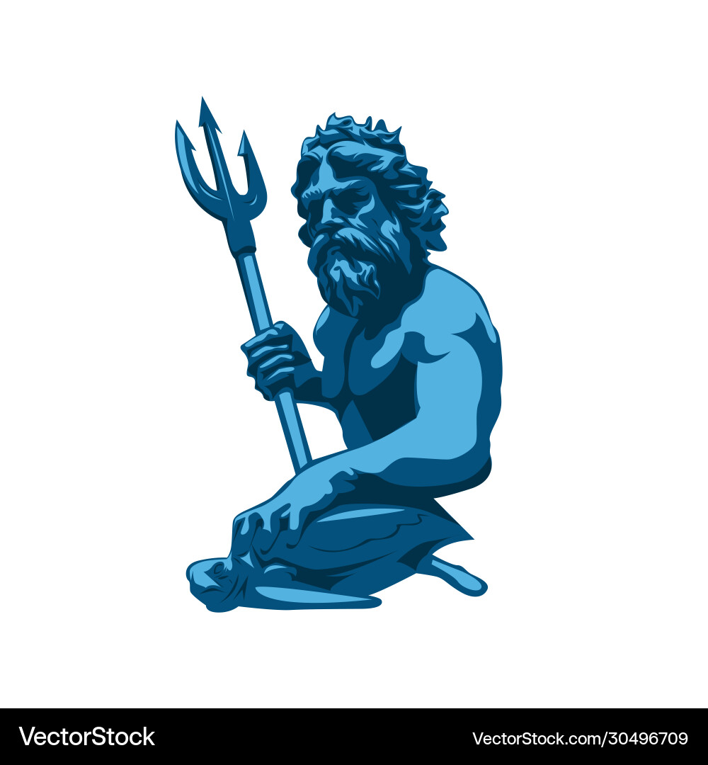 Virginia beach neptune statue Royalty Free Vector Image