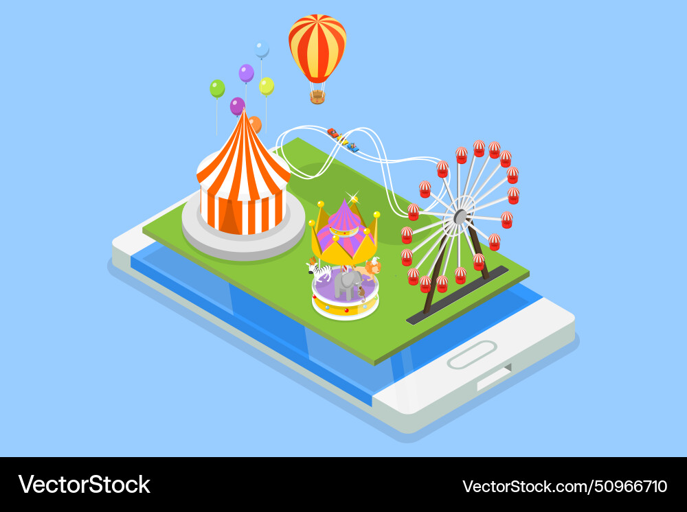 3d isometric flat of outdoor Royalty Free Vector Image