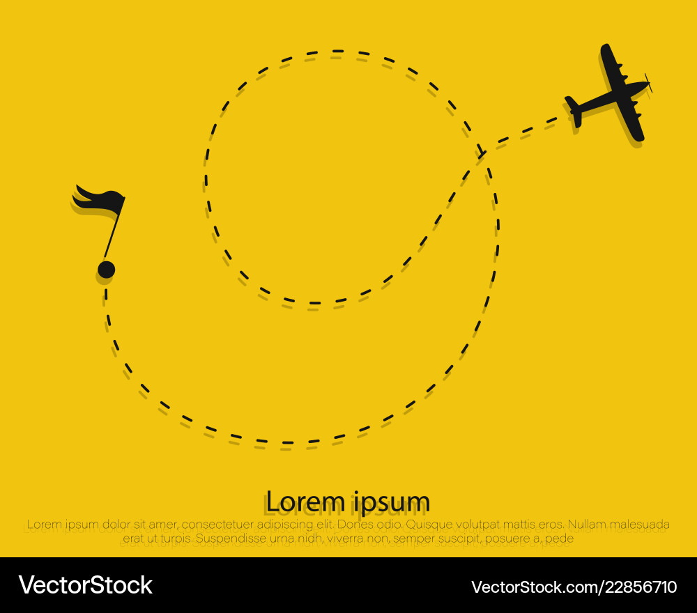 Airplane is in a dotted line Royalty Free Vector Image