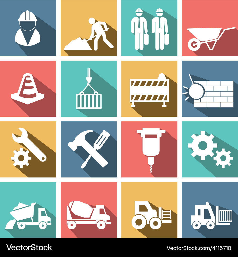 Engineering and building icons Royalty Free Vector Image