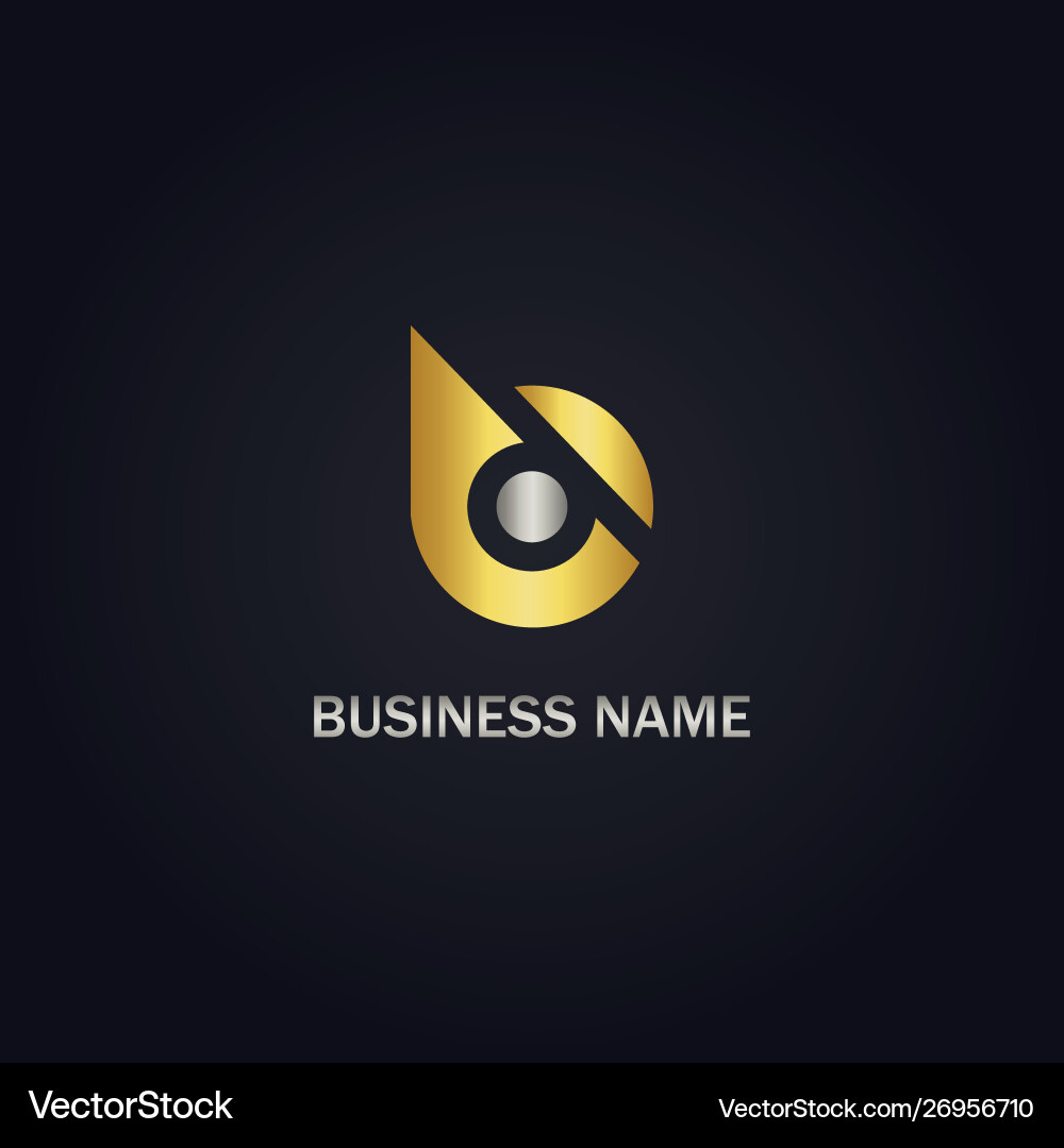 Gold b initial company logo Royalty Free Vector Image