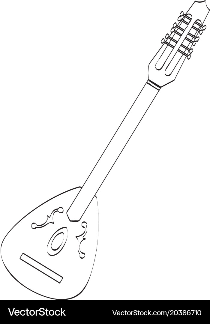 Isolated laud icon musical instrument Royalty Free Vector