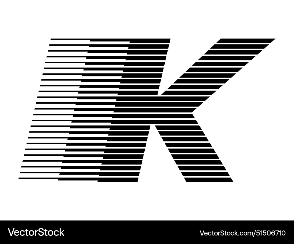 Letter k abstract stripes line logo Royalty Free Vector