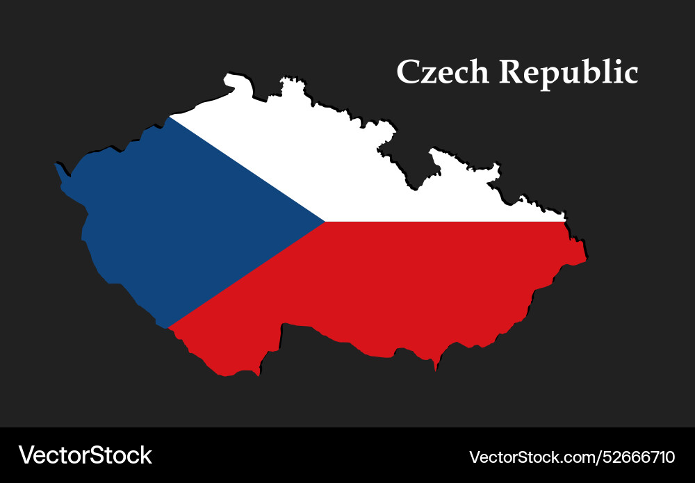 Map czech made flag europe country Royalty Free Vector Image