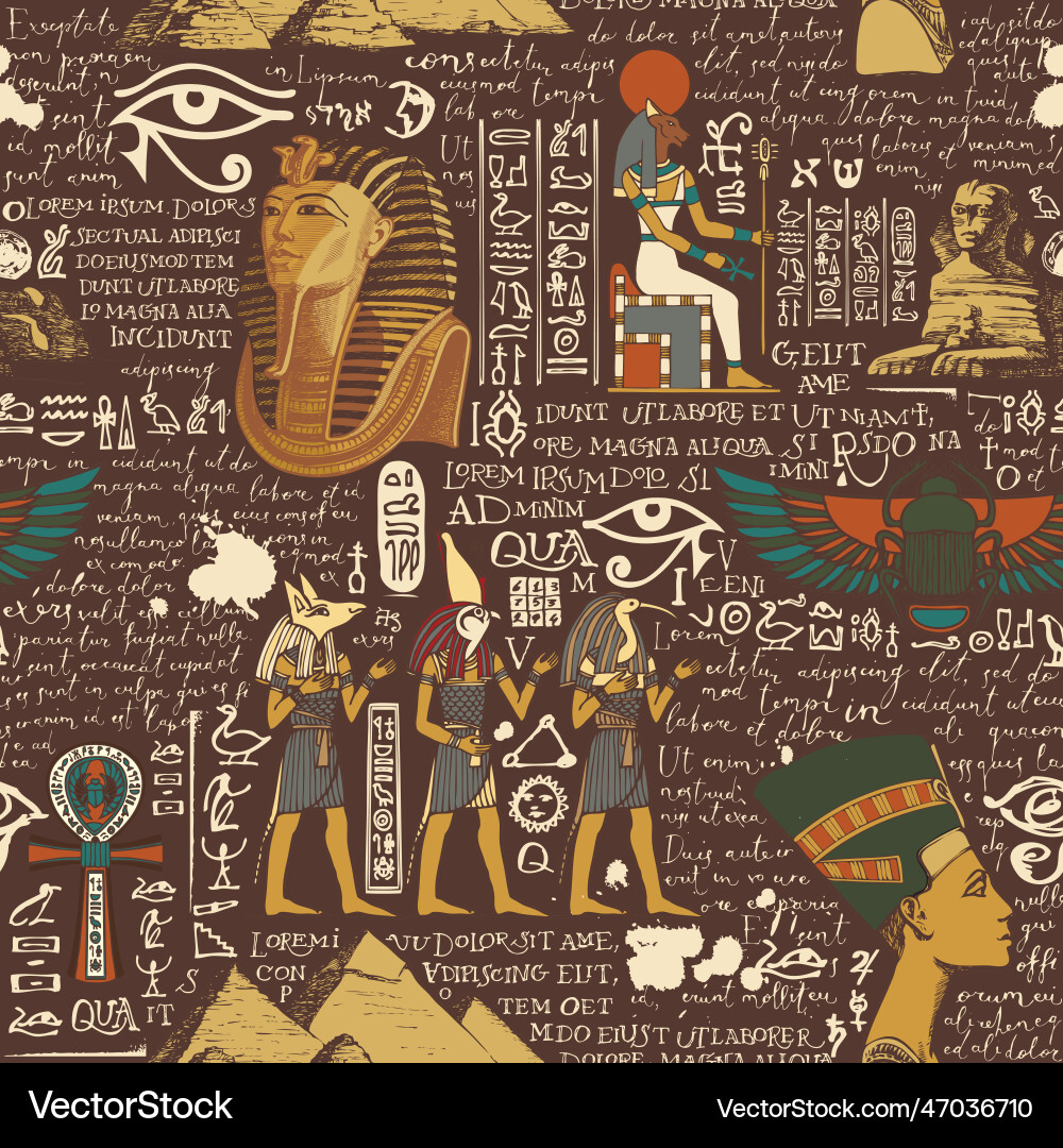 Seamless pattern on an ancient egypt theme Vector Image