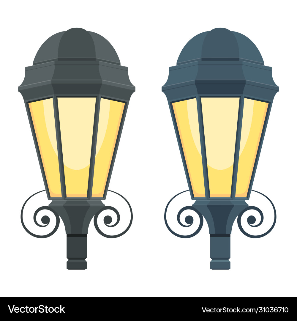 Vintage street lamp Royalty Free Vector Image - VectorStock