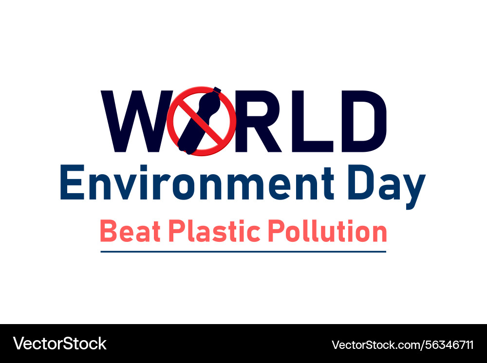 Beat plastic pollution banner world environment Vector Image