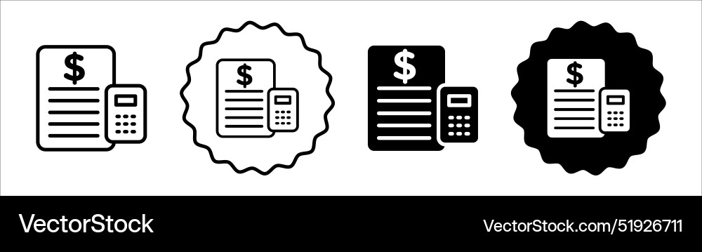 Budget icon symbol set collection simple Vector Image