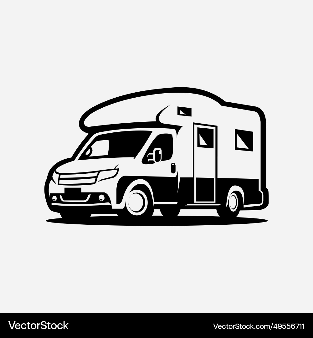 Campervan rv caravan motorhome art isolated Vector Image