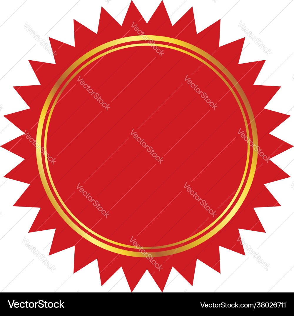 Classic blank red document award certificate seal Vector Image