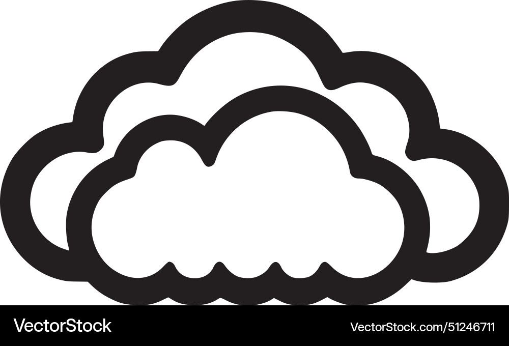 Cloud - minimalist and flat logo Royalty Free Vector Image