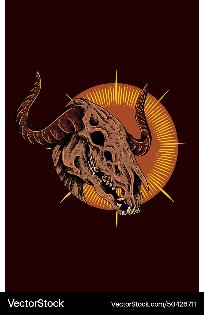 Cow monster skull Royalty Free Vector Image - VectorStock