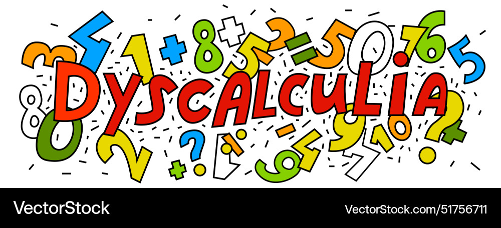 Dyscalculia concept math disability banner Vector Image