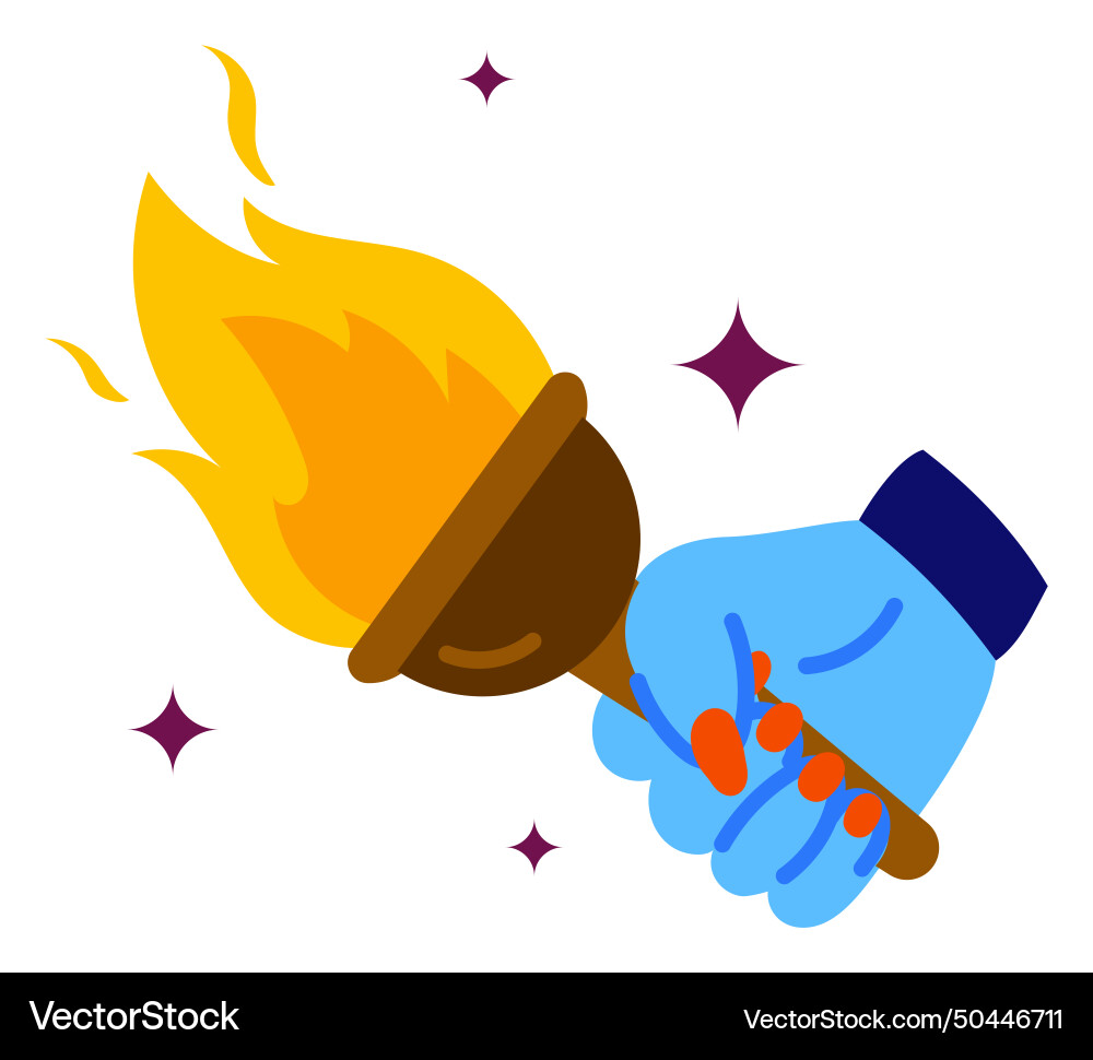 Hand torch Royalty Free Vector Image - VectorStock