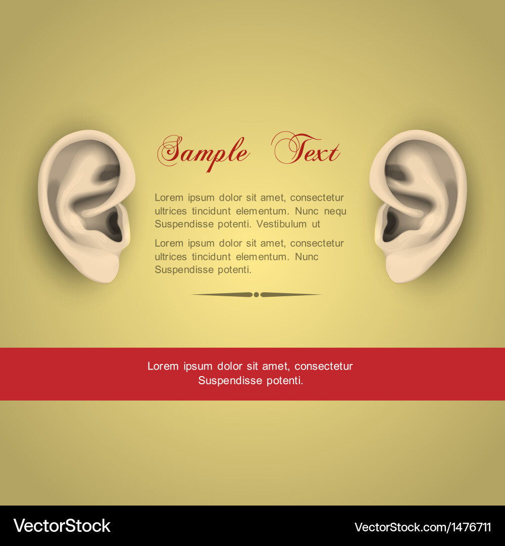 Human ears Royalty Free Vector Image - VectorStock