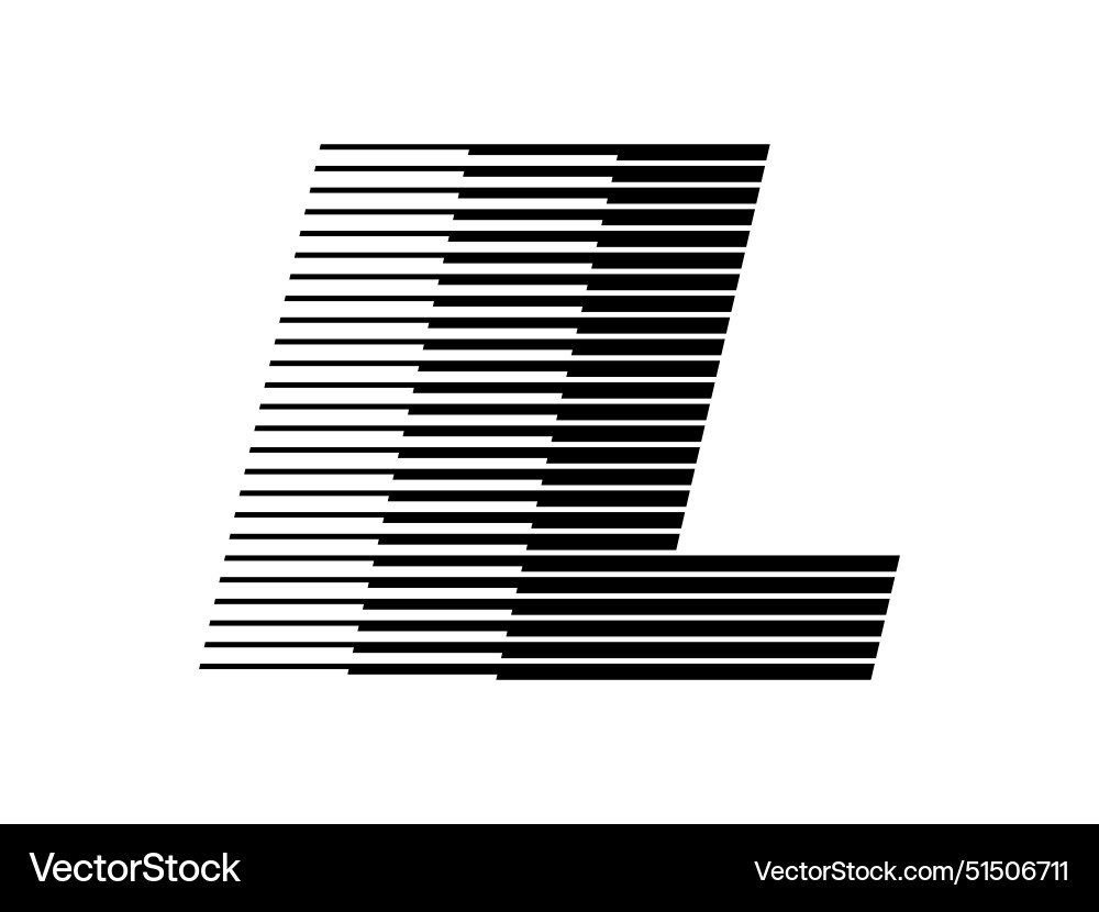 Letter l abstract stripes line logo Royalty Free Vector