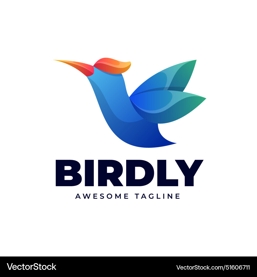 Logo bird gradient colorful style Royalty Free Vector Image