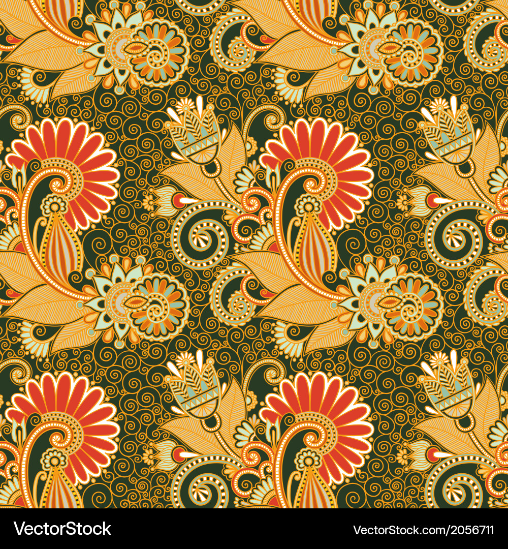 Seamless flower paisley design background Vector Image