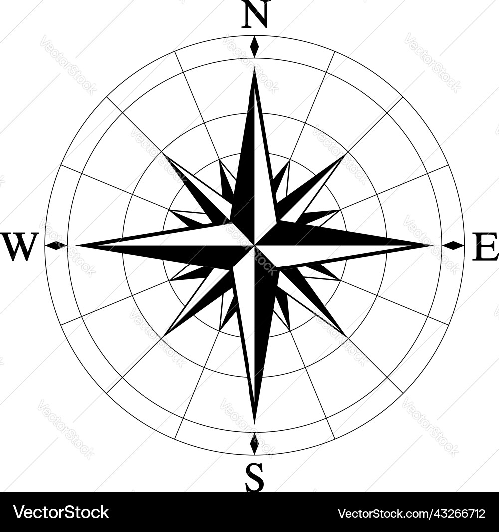 Classic nautical compass wind rose Royalty Free Vector Image
