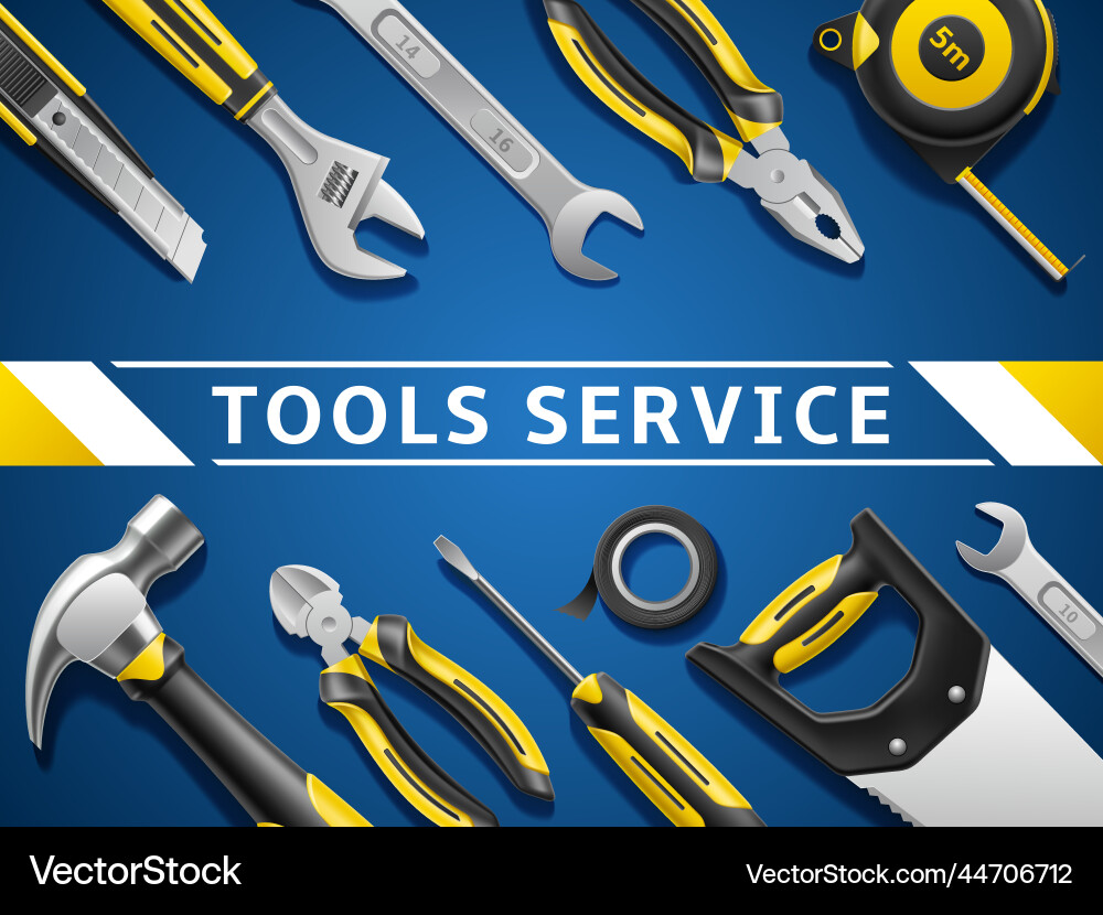 Hand Tools Repair Toolkit Poster Royalty Free Vector Image