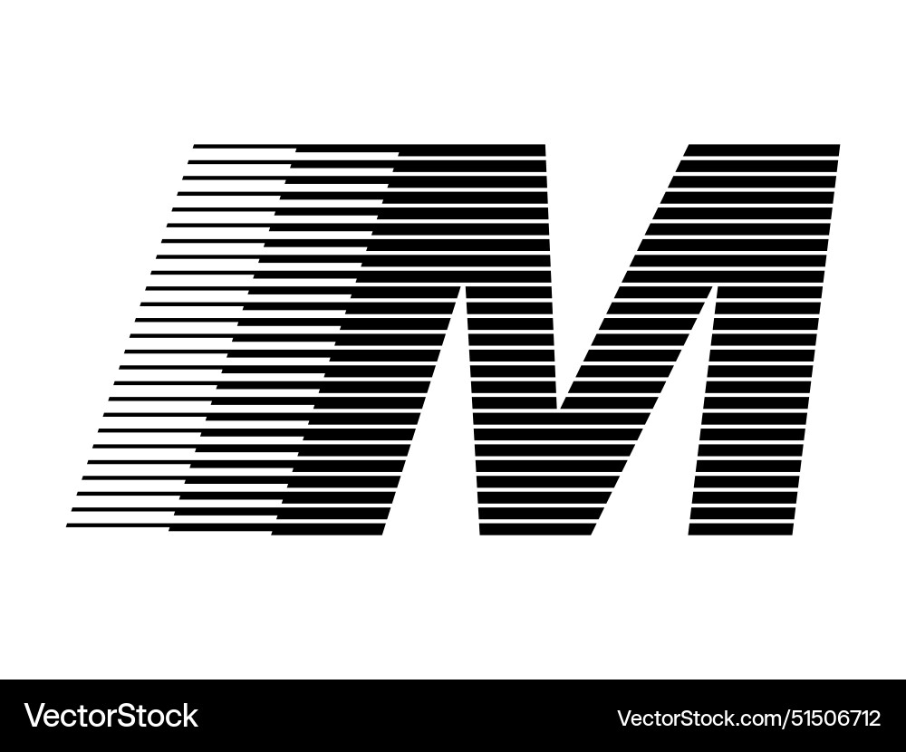 Letter m abstract stripes line logo Royalty Free Vector