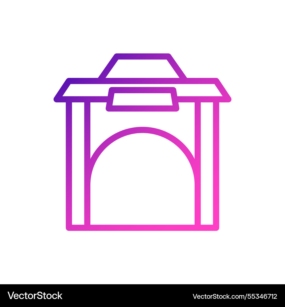Modern entrance gate icon with gradient color Vector Image