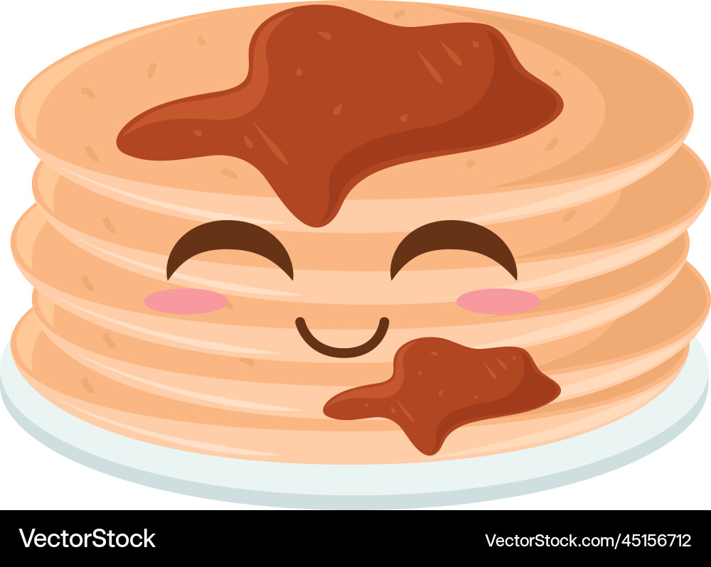 Pancakes kawaii food Royalty Free Vector Image