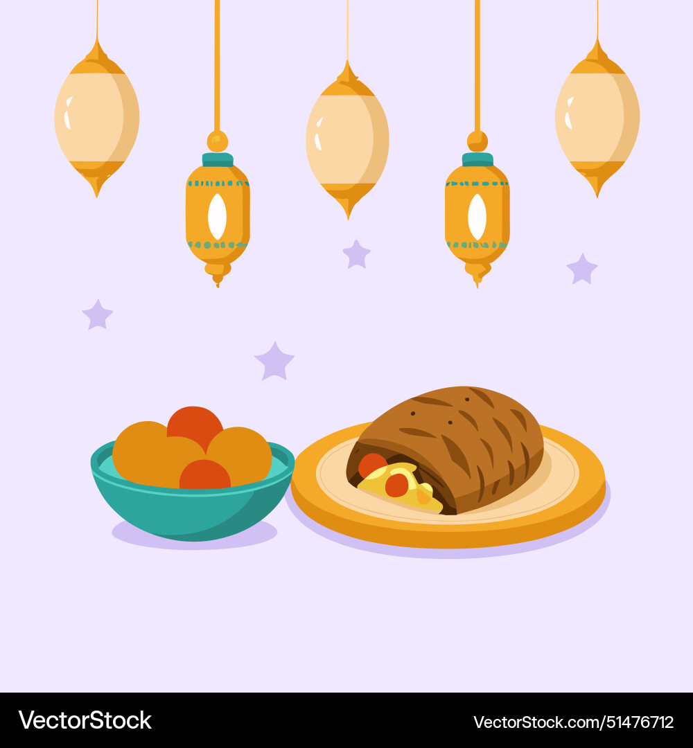 Ramadan concept flat Royalty Free Vector Image