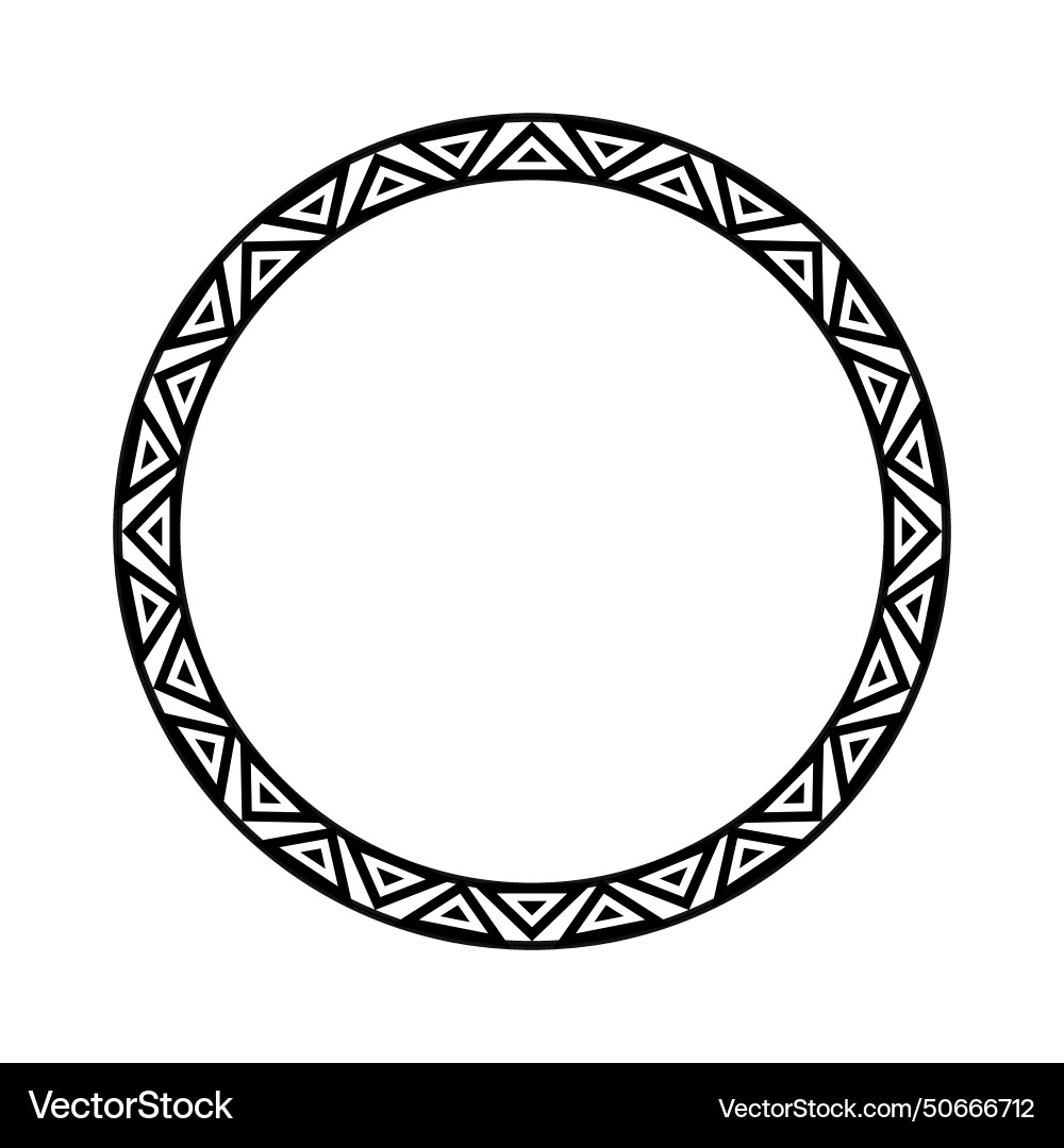 Round geometrical maori border frame design Vector Image